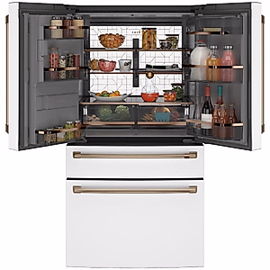 Cafe CVE28DP4NW2 27.8 cu. ft. Smart 4-Door French Door Refrigerator in Matte White, Fingerprint Resistant and ENERGY STAR
