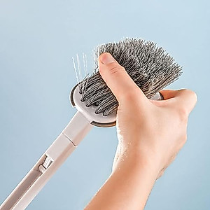Floor Standing Brush Toilet Brush Plastic Long Handle Toilet Cleaner Brush Compact Bathroom Toilet Bowl Brush and Stand