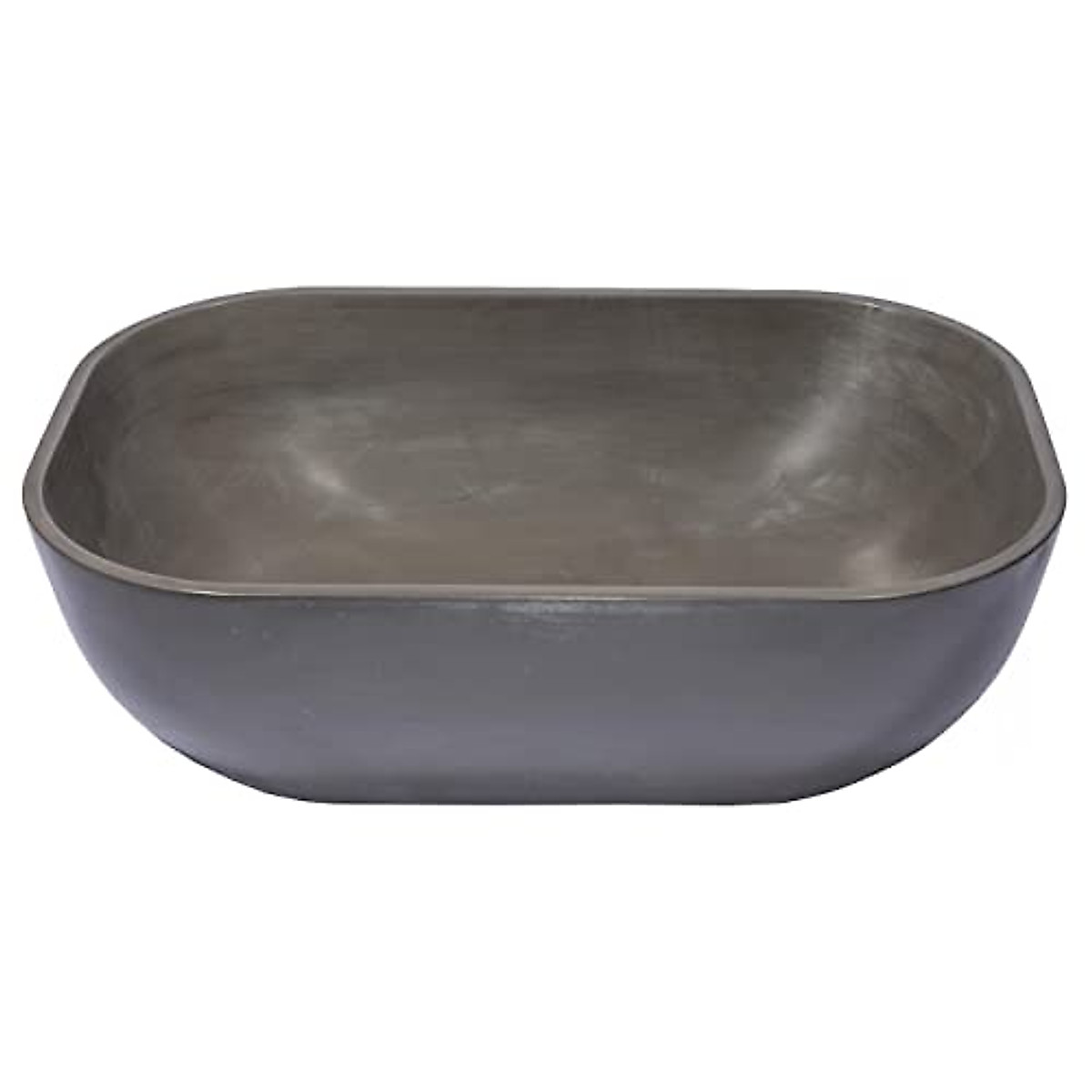 Eden Bath Rounded Corners Rectangular Concrete Vessel Sink (Charcoal)