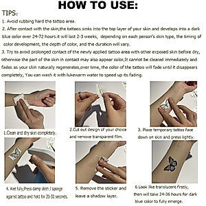 Tazimi Semi Permanent Temporary Tattoos for Women Girls - Large Long Lasting Temporary Butterfly Flower Lion Swallow Tattoos,Lasts 1-2 Weeks Waterproof Realistic Fake Tattoos