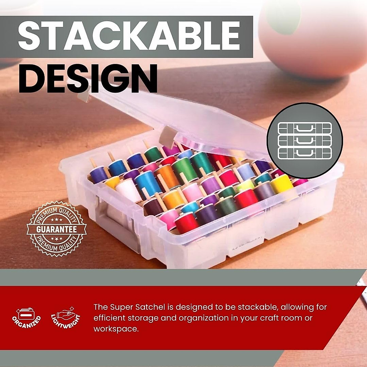 ArtBin 6955AB Super Satchel 1-Compartment Box, Translucent Clear