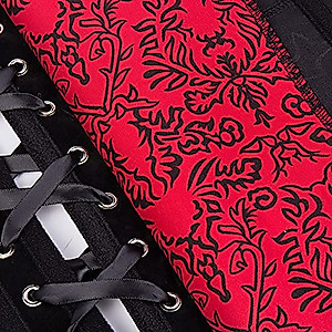 JDHUFEI Women's Faux Leather Bustier Corset Medieval Embroidered Corset Waist Bustier Steampunk Waist Cincher Costume