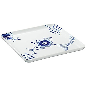 Royal Copenhagen 1027458 Blue Fluted Mega Square Dish, Plate, 7.9 inches (20 cm), Wedding Gift, Gift