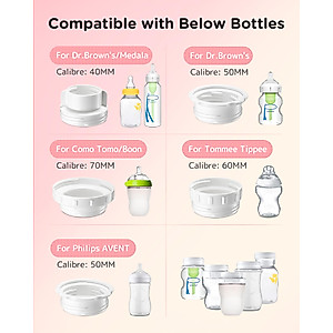 2024 Upgraded Portable Bottle Warmer, 1-Min Fast Heating Bottle Warmer with 5 Adapters and Formula Dispenser, Befano Rechargeable Travel Bottle Warmer for Breastmilk or Formula.