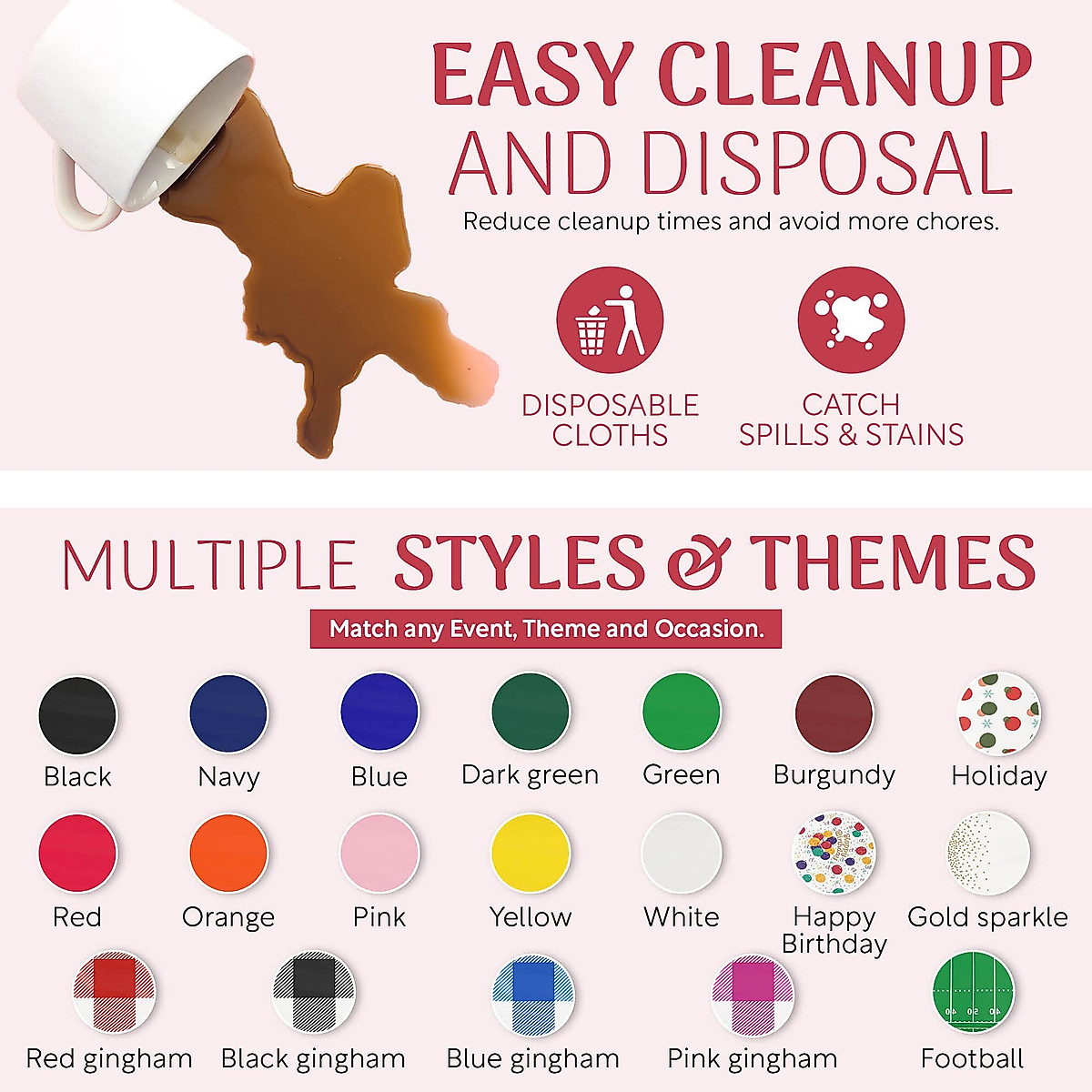 Grandipity Plastic Tablecloth Roll - 54" x100' Black Plastic Table Cloths for Parties Disposable with Cutter Box - Cut to Size Disposable Tablecloth Plastic Table Cover for Rectangle & Round