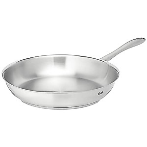 Fissler 081-353-28-100 Frying Pan, 11.0 inches (28 cm), Gas Stove/Induction Compatible, Oven Safe, All Stainless Steel, Silver