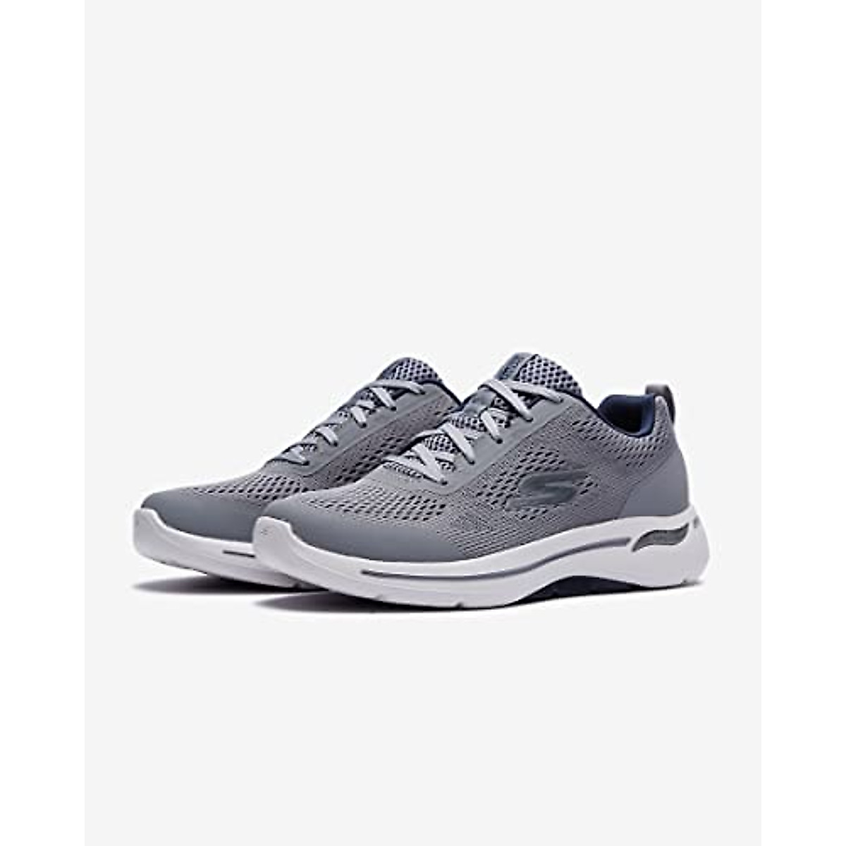 Skechers Men's Gowalk Arch Fit-Athletic Workout Walking Shoe with Air Cooled Foam Sneaker, Grey/Navy, 11.5 X-Wide