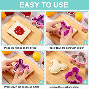 Sandwich Cutter for Kids Lunch 22 Pcs (LARGE), Nifogo Sandwich Maker, Cookie Cutters and Sealer Set, Bread Decruster, Dinosaur Mickey Square Circle Shape for Boys Girls