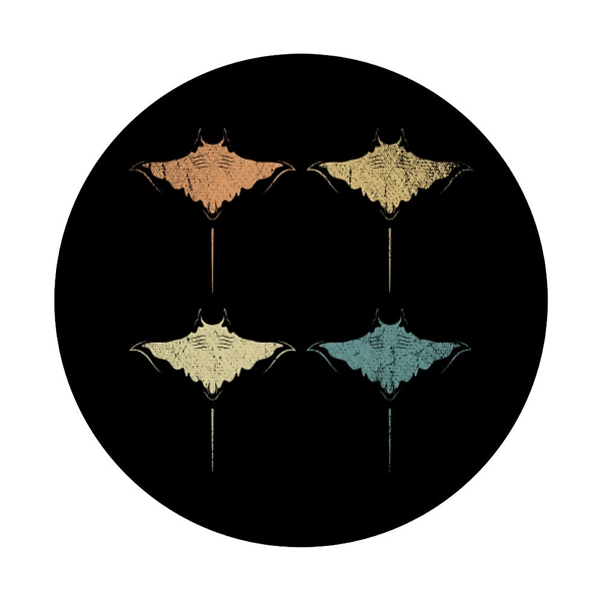 Retro Manta Ray PopSockets Swappable PopGrip