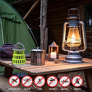 EXORUX Telescopic Bug Zapper Outdoor, Cordless & Rechargeable Mosquito Zapper with Camping Lamp, Fly Traps Outdoor, Fly Zapper, Mosquito Trap, Fly Catcher, Bug Light for Garden Backyard Patio