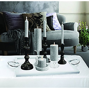 Root Candles Unscented Timberline Collenette 7-Inch Dinner Candles, 4-Count, Platinum