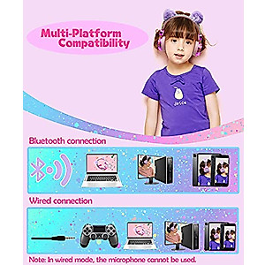 SVYHUOK Unicorn Kids Bluetooth Headphones for Girls,Teens,Boys,Wireless Cat Headset for Smartphones Tablet Laptop PC TV,with Mic and Adjustable Headband,Perfect for Birthday and Xmas Gifts.