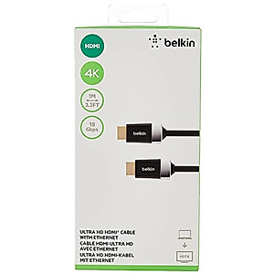 Belkin HDTV High-Speed HDMI Cable with Ethernet, 4K / Ultra HD Compatible (1 Meter / 3.3 Feet)