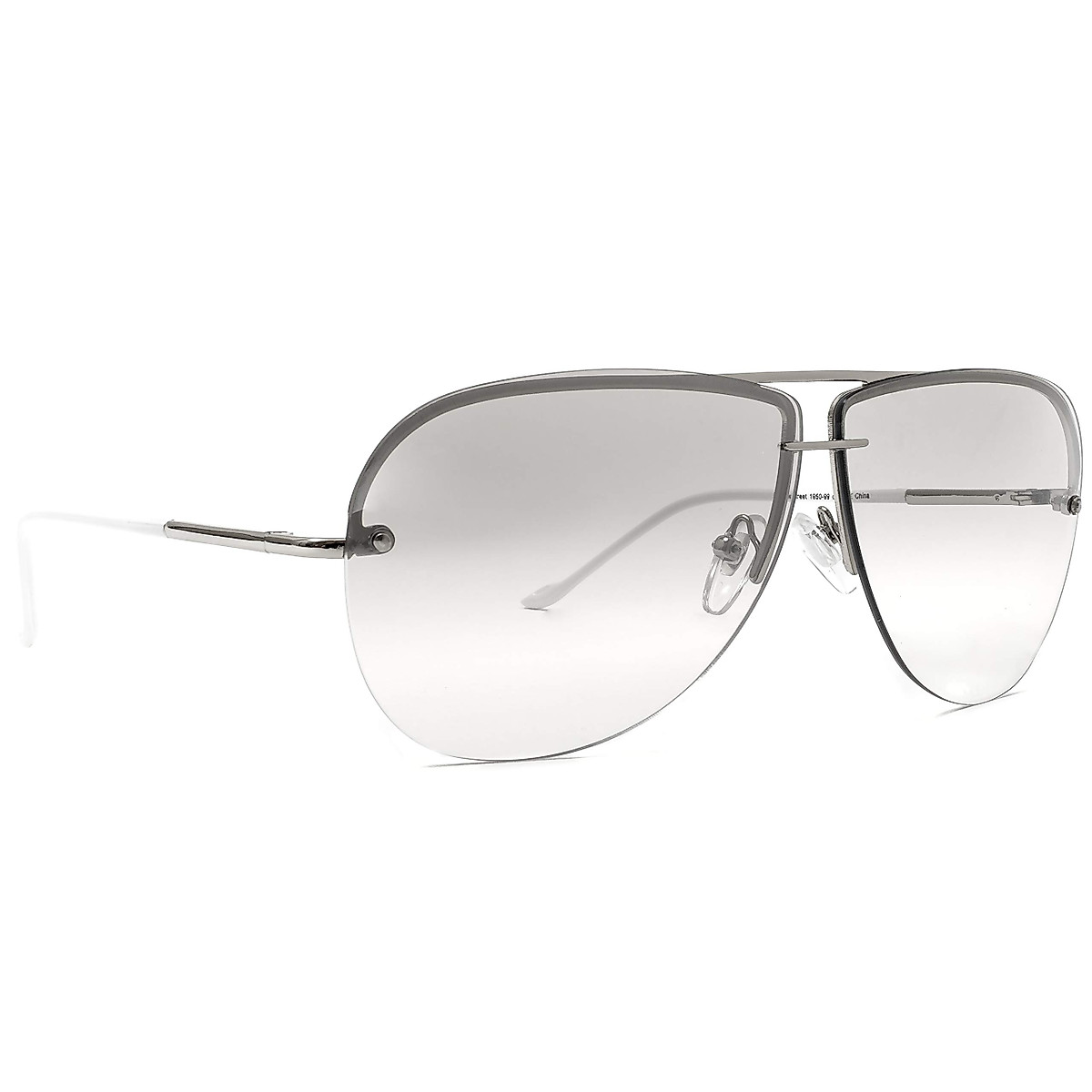 NYS Collection Aviator Sunglasses Women Men Classic 100% UV400 Protection (Silver Frame-Clear Gradiant Lens)
