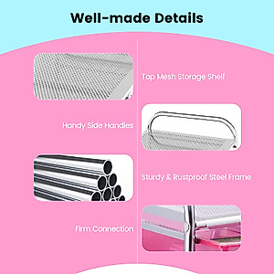 COSTWAY 20-Drawer Rolling Storage Cart, Utility Storage Organizer Cart for Tools, Scrapbook, Paper, Craft, Multipurpose Storage Trolley on Wheels for Home Office School (Rainbow)