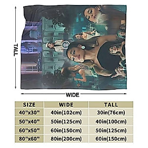 Ariana Grande Collage Blanket Pop Singer Soft Warm Flannel Throw Blankets for Bed Couch Sofa Bedroom Living Room Ariana Grande Merch Fans Gift 50x40 in