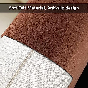 Geeice Sofa Armchair Caddy, Remote Control Holder 5 Pockets Organizer for Recliner Couch, Armrest Side Pocket Storage for Magazine Tablet and Phone, Brown