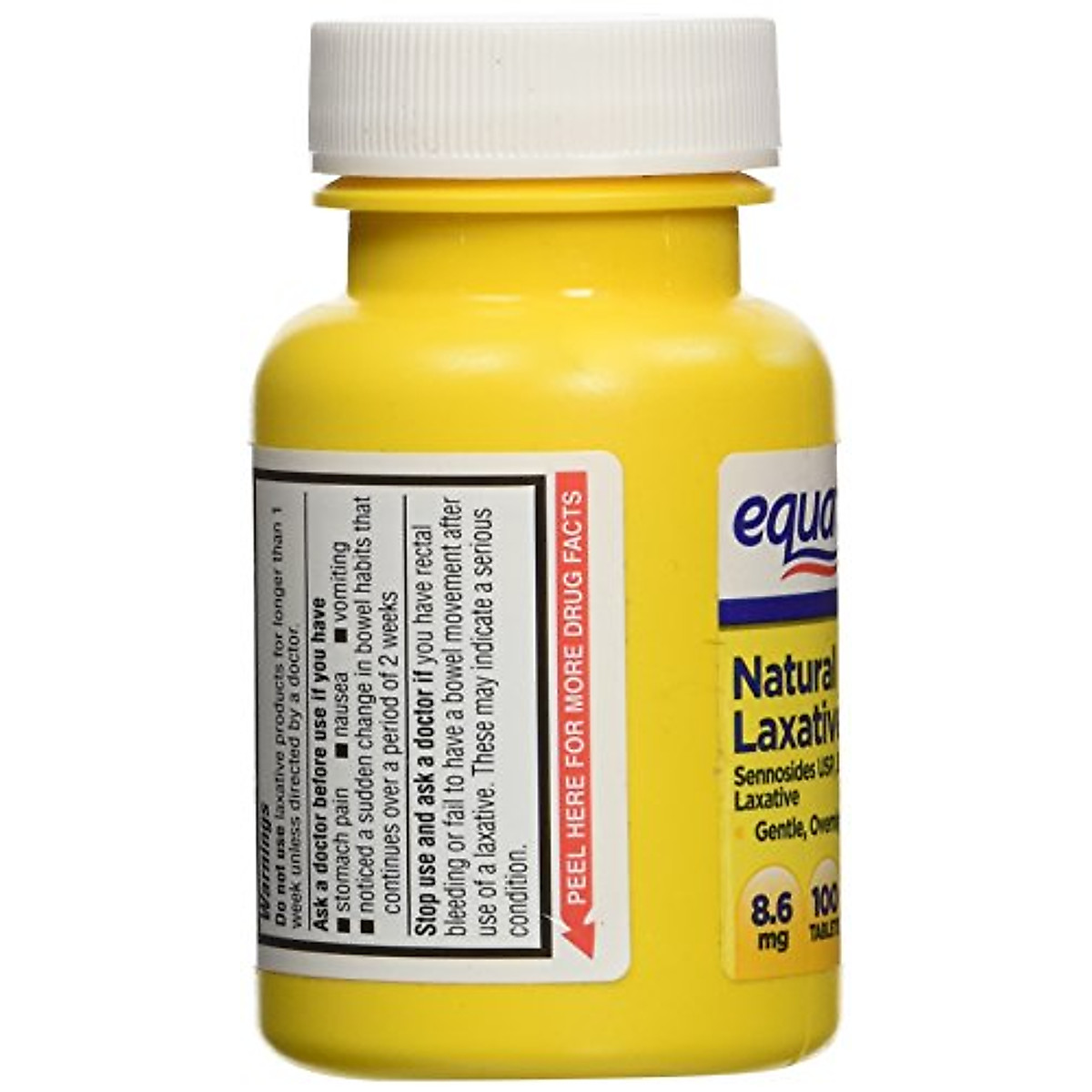 Equate Natural Vegetable Laxative, Sennosides 8.6 mg Tablets, 100-Count Bottle