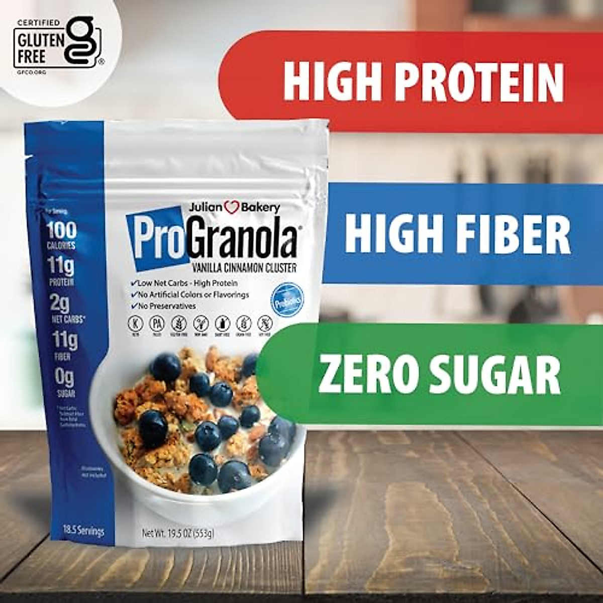 Julian Bakery® ProGranola® Cereal | Vanilla Cinnamon | 12g Protein | Paleo | 2 Net Carbs | Gluten-Free | Grain-Free | 15 Servings