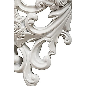Z metnal Small Victorian Decorative Floating Shelves, Wall Mounted Decor Shelves, Classic Wall Display Organizer, Retro Hollow Carving Art Ornament Rack, Baroque Style Decorative Stand, White, Resin