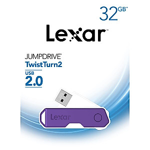 Lexar JumpDrive TwistTurn2 32GB USB 2.0 Flash Drive, Purple (LJDTT2-32GABNAPL)