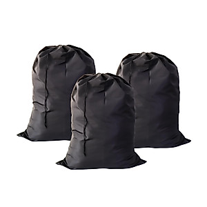YETHAN Extra Large Laundry Bag 3 Pack, Black, Travel Laundry Bags with Drawstring Closure, 30"x40", for college, dorm and apartment dwellers (3PCS Black)