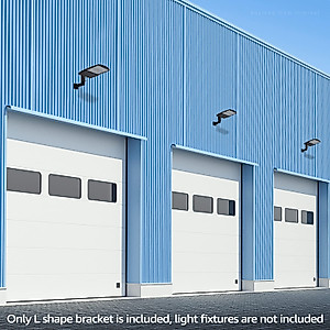 LEONLITE L Shape Wall Mount Bracket for Slip Fit Light, 2-3/8 inch, 90 Degree, 60mm, Shoebox Light Wall Bracket, for Floodlight, Street Light, Parking Lot Light and Outdoor Lighting fixtures