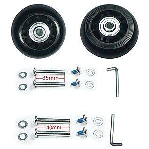 F-ber Luggage Suitcase Wheels Replacement Kit 68x24mm/2.68"x0.94" w/ 6mm ABEC 608zz Inline Outdoor Skate Replacement Wheels, Set of (2) Wheels (OD:68 W:24 ID:6 Axles:35&40)