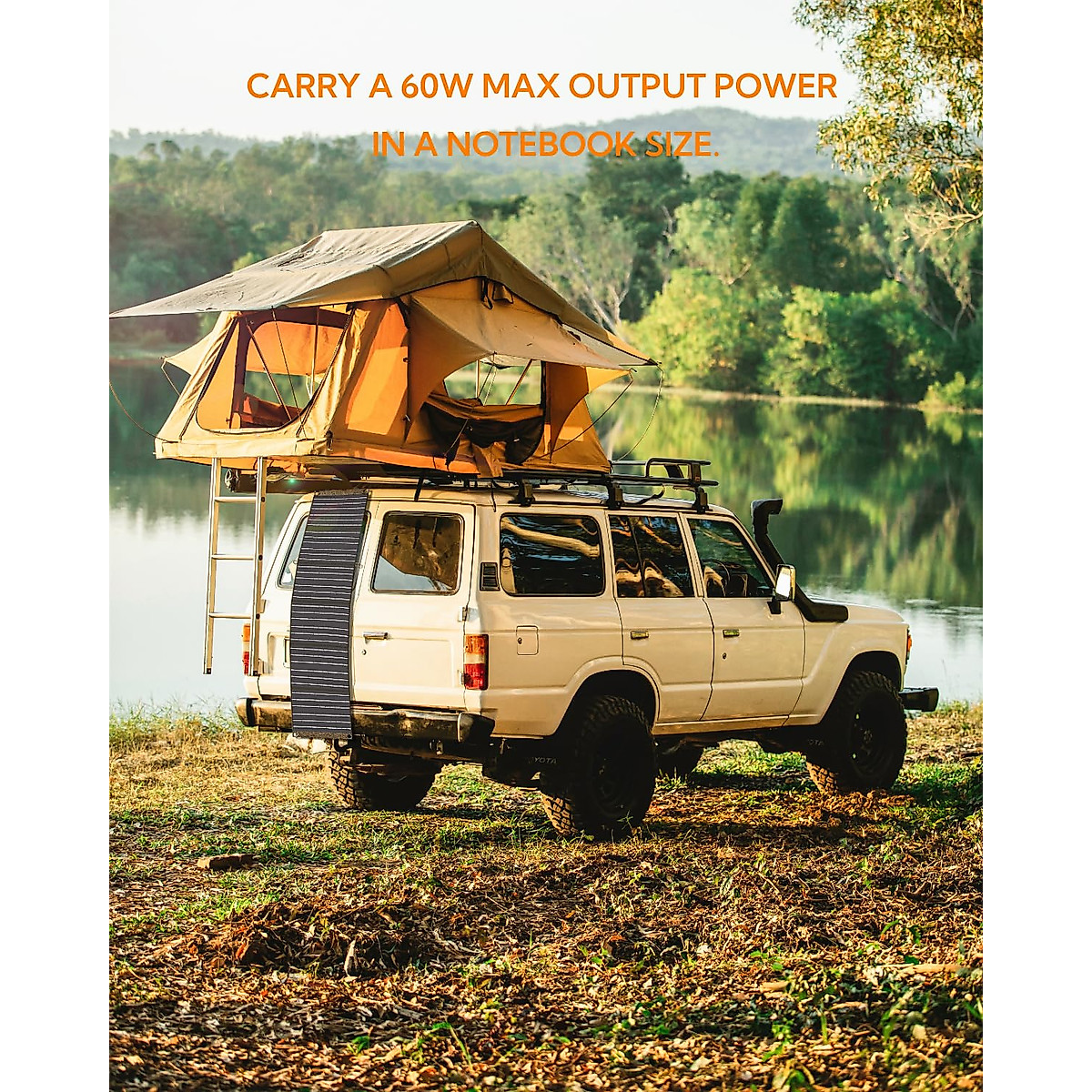 Foldable Solar Panel, LUMOPAL 60W Portable Folding Solar Charger Kit with USB-C PD60W 5V USB-A QC3.0 DC18-20V Ports,IP65 Waterproof for RVCamping Backpacking Compatible with Phone Tablet Power Station