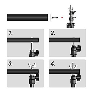 PHOPIK Photo Studio Backdrop Stand, 10ft Adjustable Photo Background Holder, Back Drop Banner Stand Support System Kit for Portrait & Studio Photography, Birthday Party