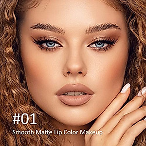 Boobeen Liquid Matte Lipstick and Lip Line Pencil Set, Nude Red Lip Makeup Longwear Waterproof Lipliner Pens & Velvet Lip Stain Lip Gloss Smooth Matte Lip Color Make Up Gift Set