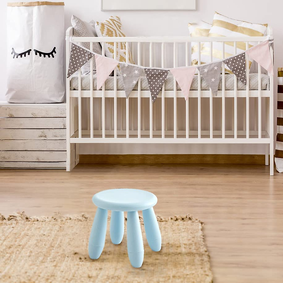 Soerreo Children's Footstools, Kindergarten Learning Stools,Children's Dresser Stool, Plastic Light Footstools are Durable and Movable (Blue)