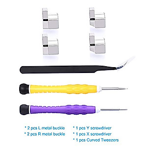 [New Version]Replacement Latches Compatible with Switch/ Switch OLED JoyCon, Lock Buckles Repair Tool Kit Compatible with Switch JoyCons with Screwdrivers and Tweezer