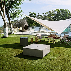 Capertee Concrete Fire Pit 40" x 40" Outdoor Patio Firepit Includes Fire Glass Modern Fire Pits & Outdoor Fireplaces for Garden, Deck, Indoor & Outdoor Heating