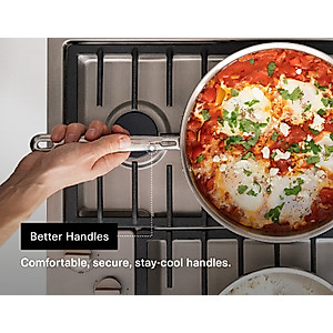 Misen 3 QT Stainless Steel Sauté Pan with Lid - Deep Frying Pan - Large 5-Ply Steel Cooking Pan