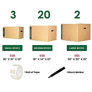 Medium Moving Boxes (20 pack) - Brand: Cheap Cheap Moving Boxes