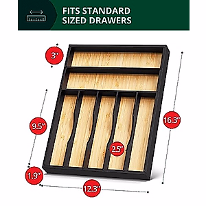 ROYAL CRAFT WOOD Premium Bamboo Kitchen Utensil Rack: Elegant Organizer and Spacious Utensil Holder for Streamlined Kitchen Storage