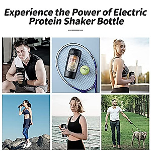 Electric Protein Shaker Bottle, Blender Bottles for Coffee Milk Chocolate Milkshakes | USB Rechargeable 1200mAh Battery | BPA-Free | Tritan Material | 22oz Cup | Supplement Storage Included