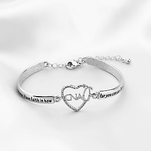 BNQL CNA Certified Nurse Assistant Stethoscope Heart Bracelet CNA Charm Jewelry Gifts for Nursing Student (Bracelet)