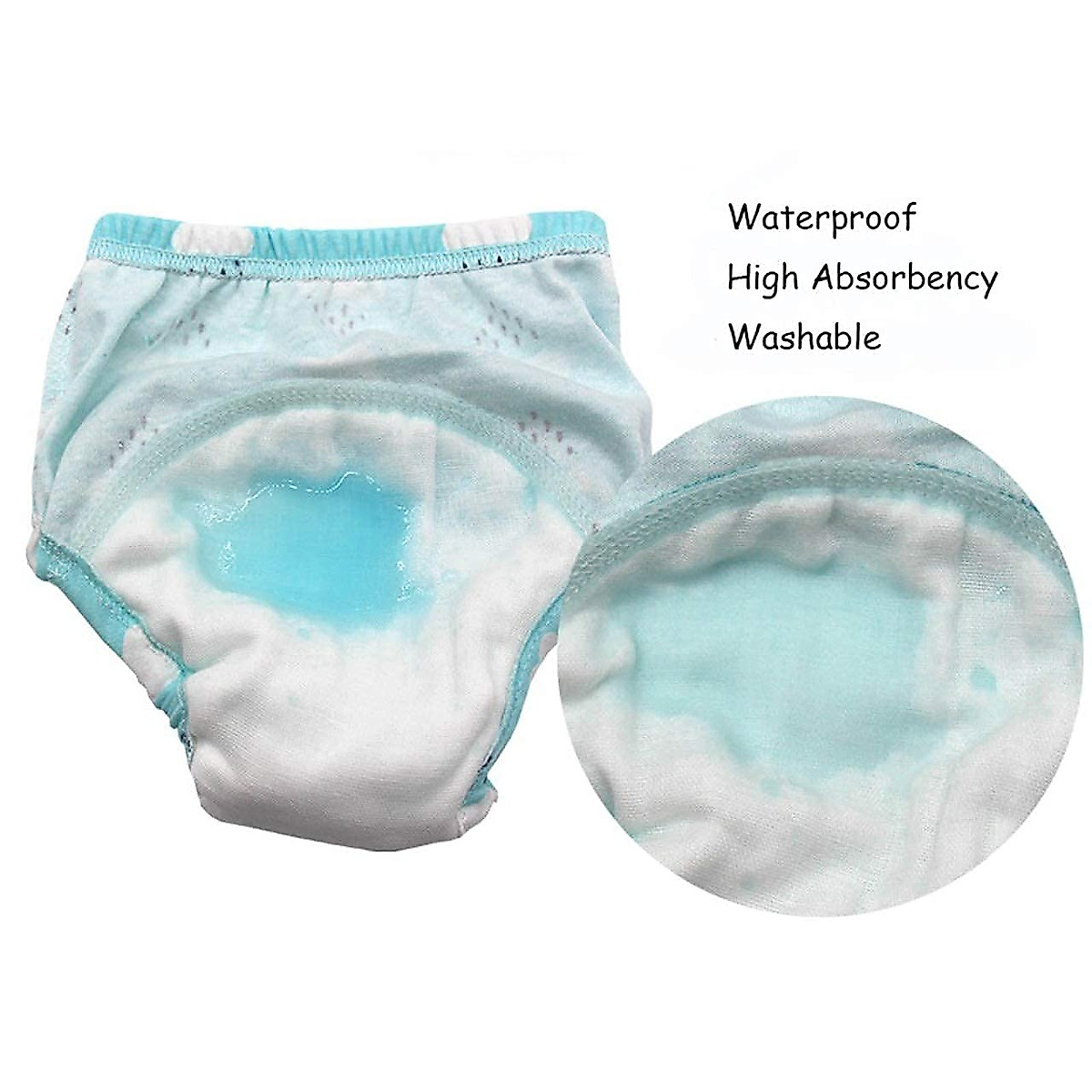 BIS New Baby Training Pants 6 Layers, Cotton Potty Training Pants, Training Underwear for Baby Boys and Girls Over 15 Months Old, Diapers Training Pants Toddler, Assorted Printed Cute Designs, Blue