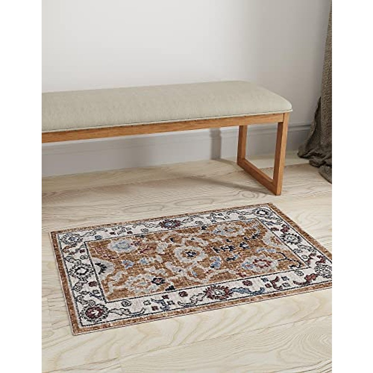 Rugs.com Eco Traditional Collection Rug – 5' x 8' Almond Beige Medium Rug Perfect for Bedrooms, Dining Rooms, Living Rooms