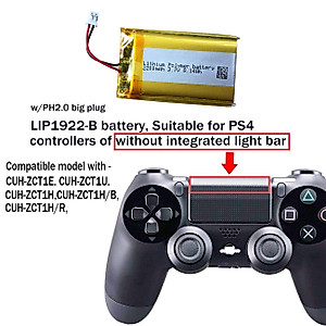 AOLIKES Cuh-zct1u Battery, LIP1922-B 3.7v 2200mAh for Sony PS4 Controller Battery Replacement for DualShock 4 Wireless Controller Cuh-zct1e, without Light Bar on Touchpad