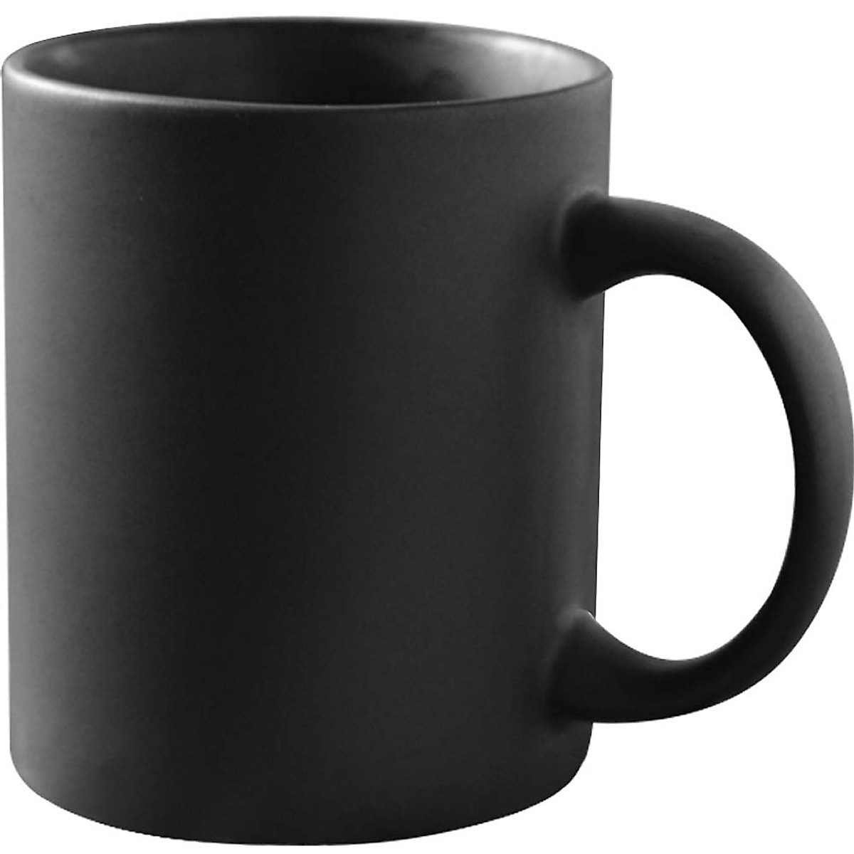11 oz Matte Black Porcelain Coffee Mug, Smilatte Classic Ceramic Cup with Hanlde for Latte Cappuccino Tea, Matt Black