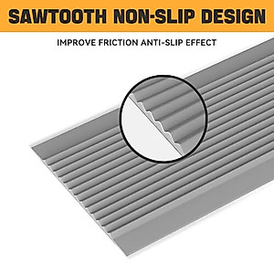 Bnell Vinyl Floor Transition Strips&Waterproof Stair Nosing Edge Trim Strips-Self Adhesive,Stair Edge Anti-Slip Treads&Floor Threshold Strips for Indoor and Outdoor Stairs or Thresholds（GR_1M）