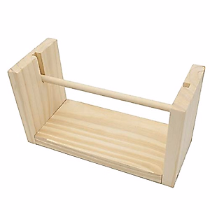 DYNWAVE Vintage Rotatable Wood Bobbins Stand Twine Dispenser Thread Spools Rack Sewing Ribbon Yarn Storage Organizer Crafts Accessories, L