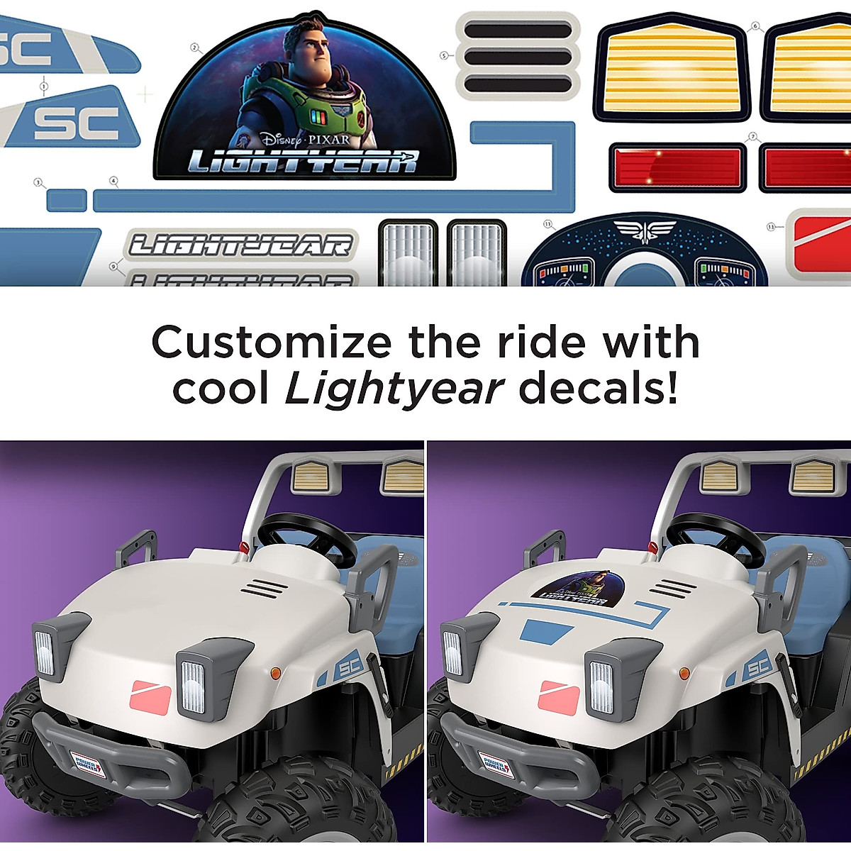Power Wheels Star Command Base Transport Vehicle Ride-On, Disney and Pixar Lightyear, Battery-Powered Toy for Preschool Kids Ages 3 Years+