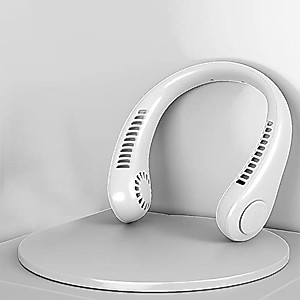 EDHITNR Neck Fan - Portable Fan, Bladeless Hands Free Portable Neck Fan Rechargeable Necklace Fan, 360° Cool-ing Necklace Fan 3 Speeds Hanging Neck-Fan for Outdoor Sports Travel, White