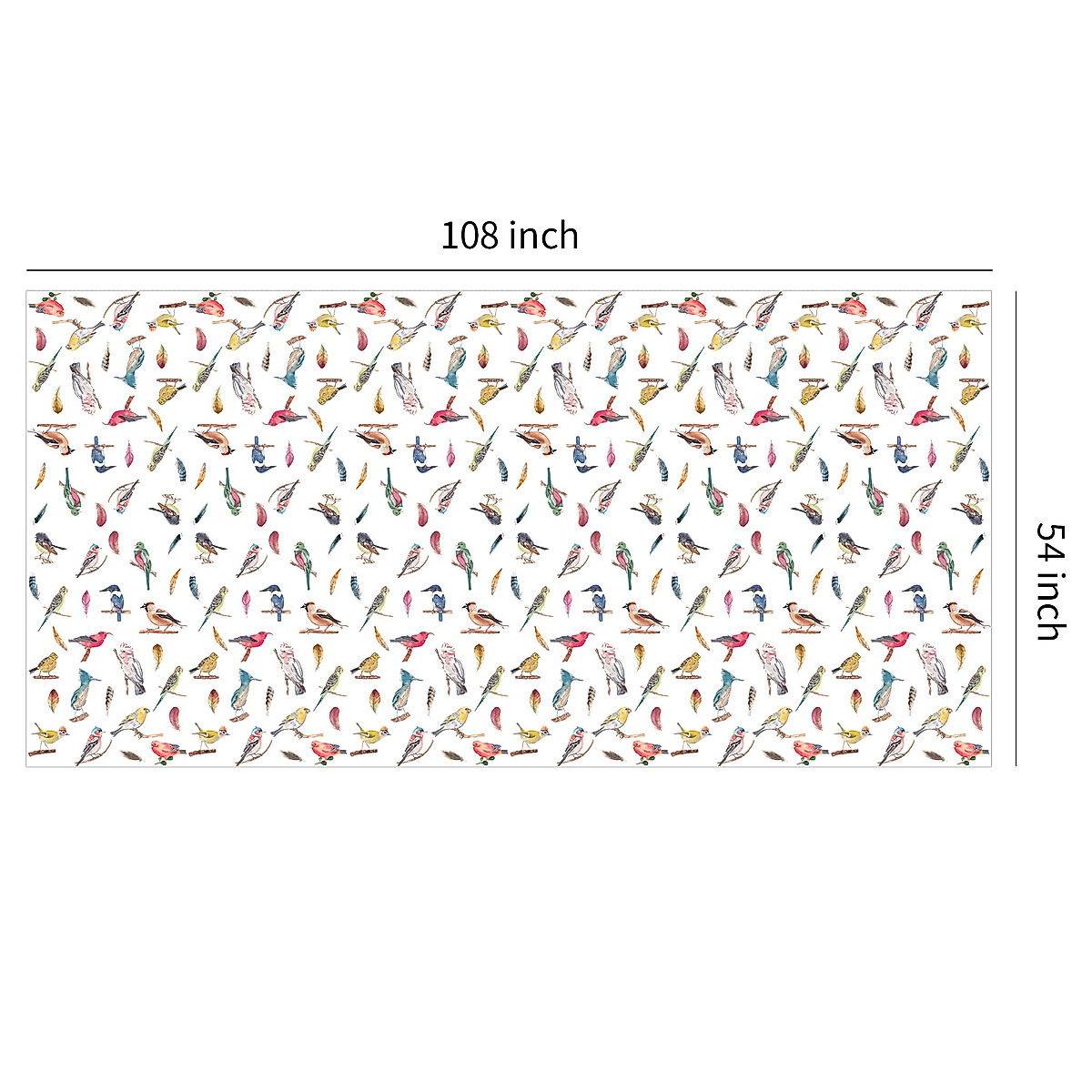 Xigejob Bird Party Tablecloth Decorations - Disposable Bird Birthday Party Supplies Table Cover, Colorful Birds Feather Bridal Baby Shower Summer Tea Party Table Cloth - 4 Pack (54in x 108in)