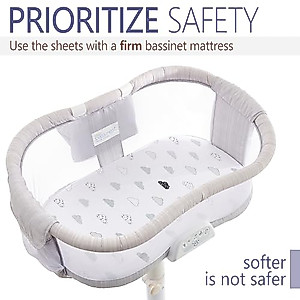 VOLHA&CO Bassinet Fitted Sheets for Halo Bassinest Swivel Sleeper - 100% Cotton Jersey Knit 3-Pack