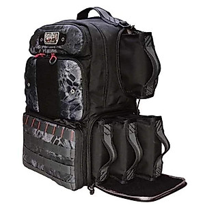 G.P.S. Tactical Tall Range Backpack | Holds 4 Handguns | MOLLE Webbing | Durable Waterproof Stain-Resistant Tactical Gear for Shooting & Hunting, Prym1 Blackout